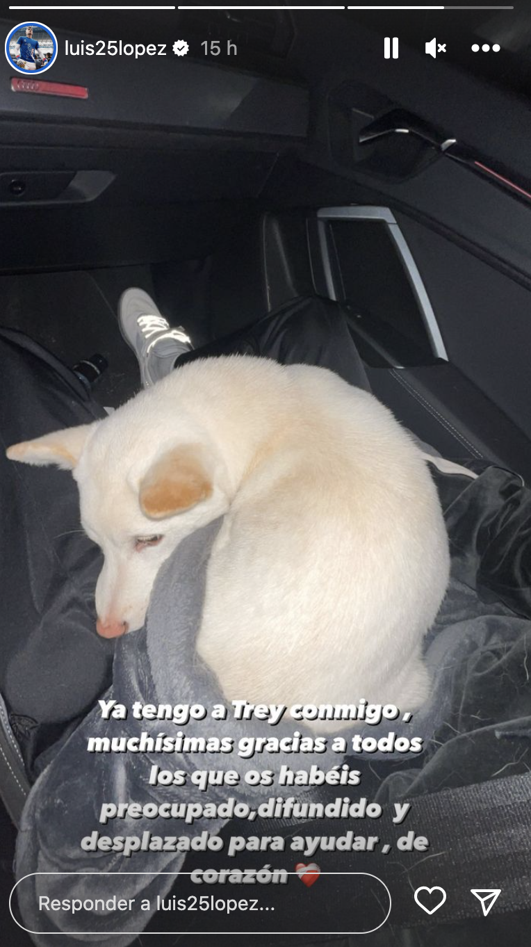 Luis López ha encontrado a su perro gracias al vestuario del Real Madrid