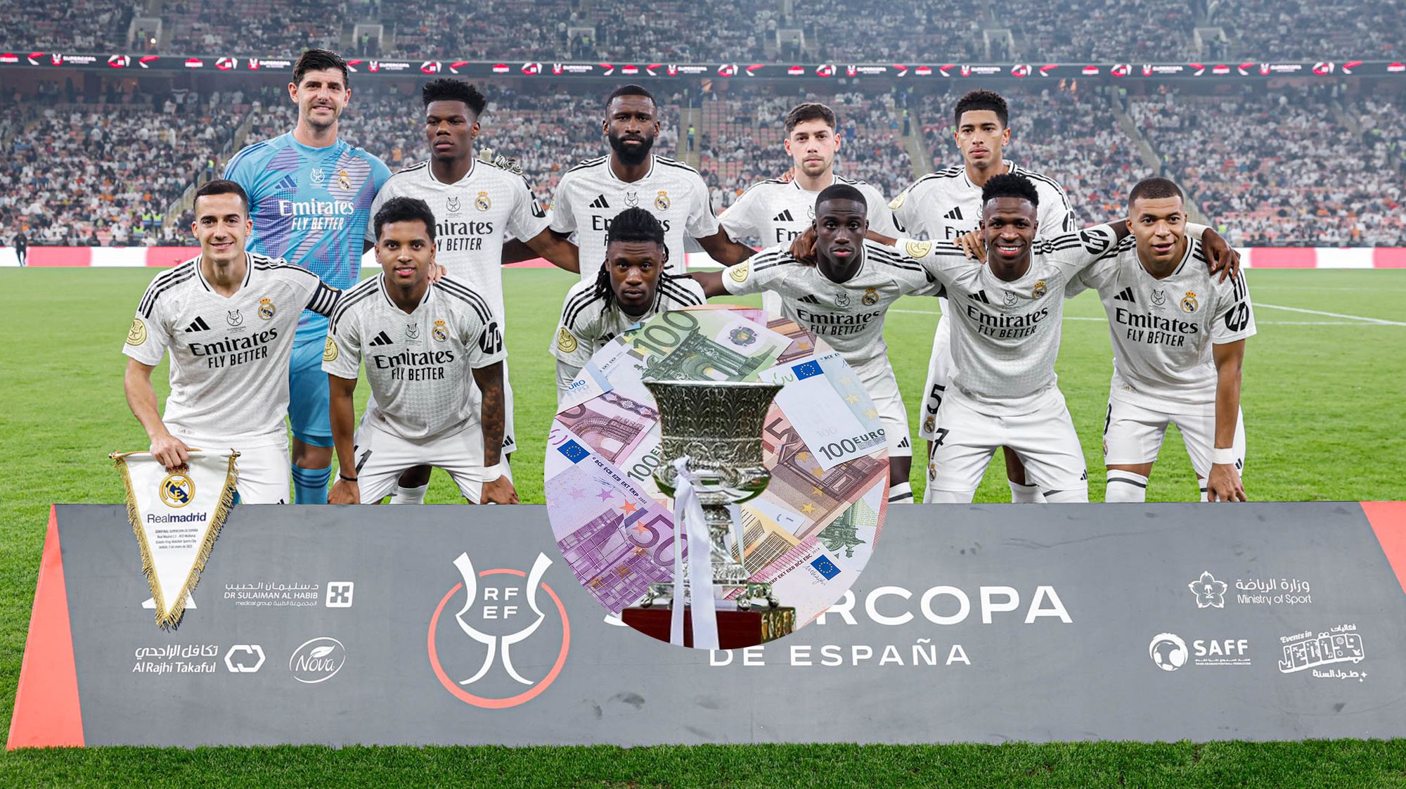 Ganar la Supercopa de España tiene doble premio, el dinero que obtendría el Real Madrid por ganar