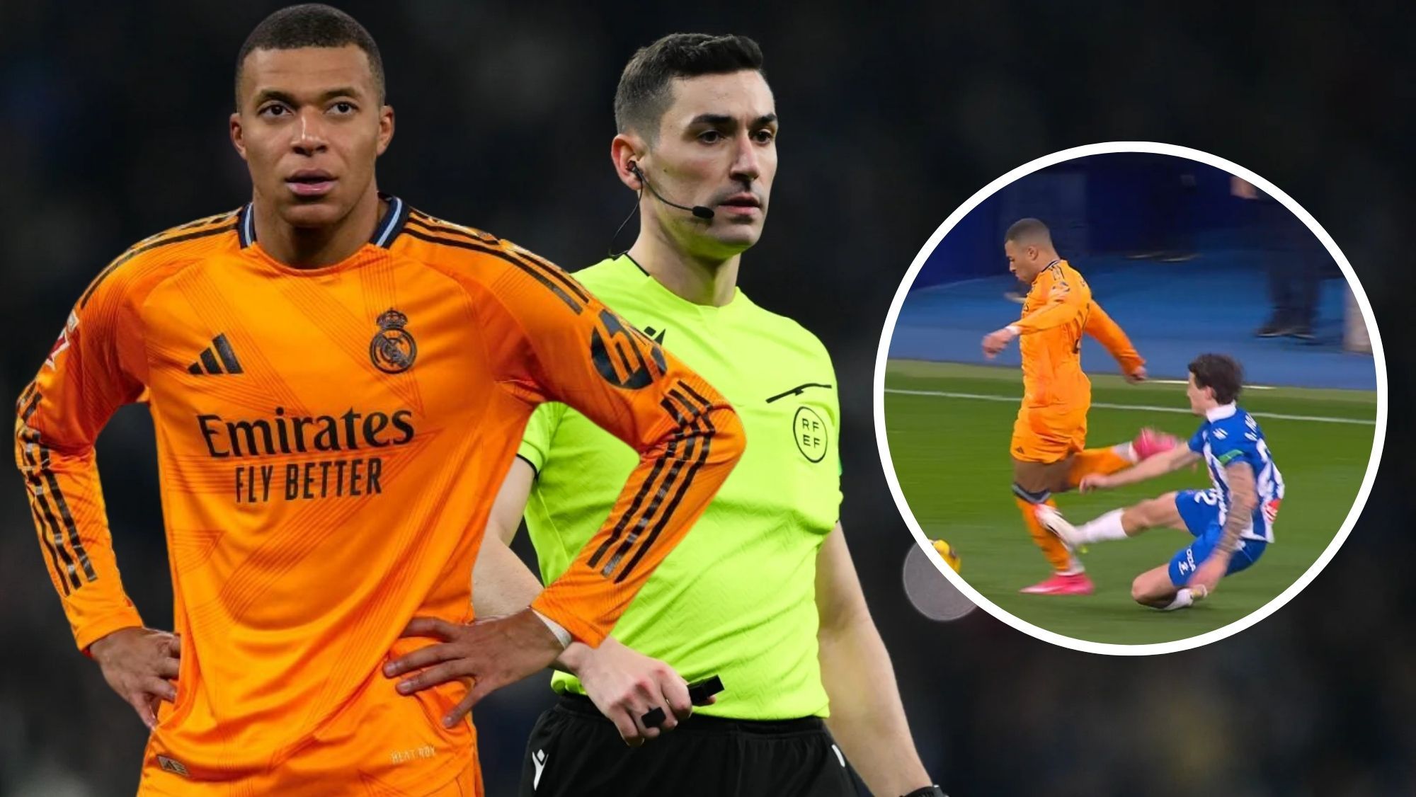 Mbappé pillado, lo que le dijo al árbitro Muñiz Ruiz después de ...